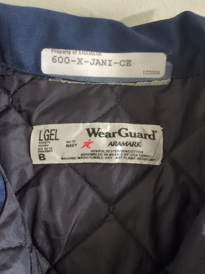 Vintage Aramark Men's Insulated Work Mechanic Jacket Sz. L Navy Blue | eBay