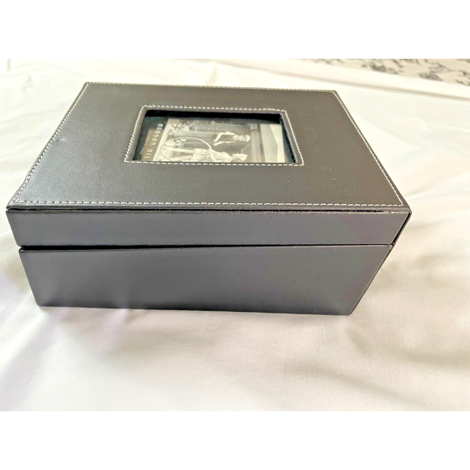 Leather Jewelry Box rectangle with slant top. 7" x 6" | eBay UK