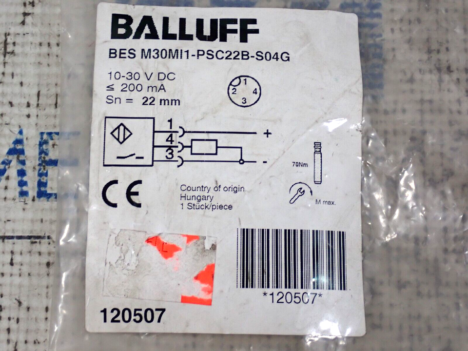 Balluff BES M30MI1-PSC22B-S04G Inductive Sensor 10-30VDC 200mA | eBay