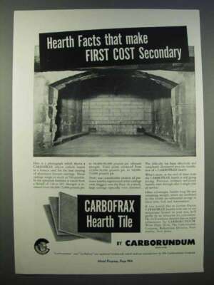 1946 Carborundum Carbofrax Hearth Tile Ad - Facts | eBay
