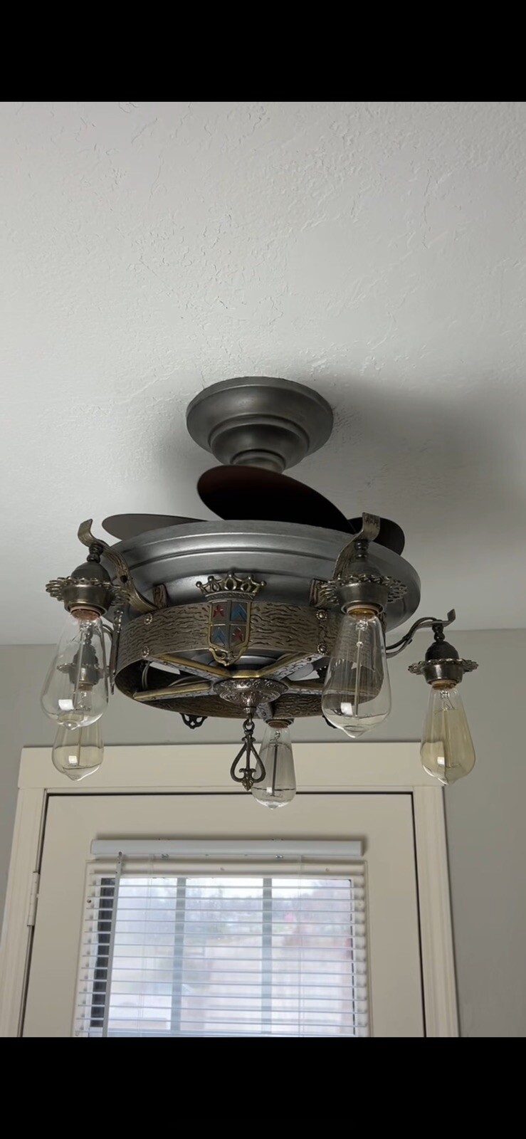 LeVelle fan Lite 1920s Mid-West Lighting Co. antique ceiling fandelier ...