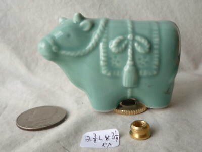 Lamp Finial Porcelain Ceramic Bull Cow 2 3/8" h x 3 1/4" w (RA) | eBay