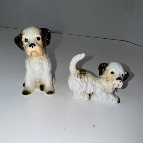 2-Vintage Bone China Dog Pair Figurines Fox Scottish Terriers Mid ...