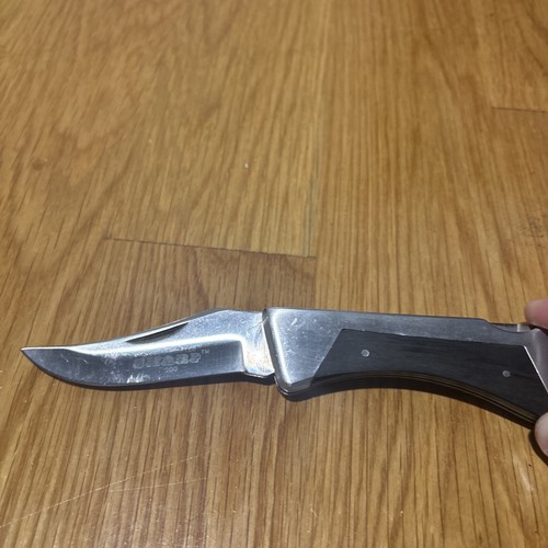 Custom Crafted Sharp 200 Single Blade Folding Black/Brown Wood Pocket ...