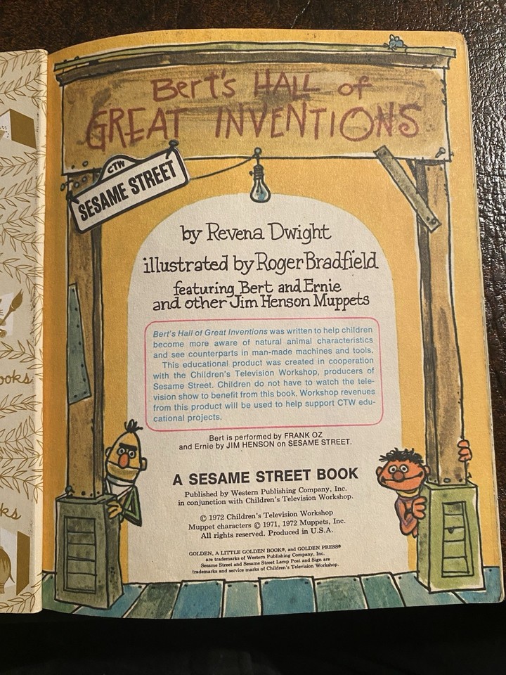 Little Golden Book - 1972 - Bert's Hall of Great Inventions | eBay