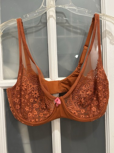 Victoria’s Secret Body By Victoria Unlined Demi Orange Lace Bra Size ...