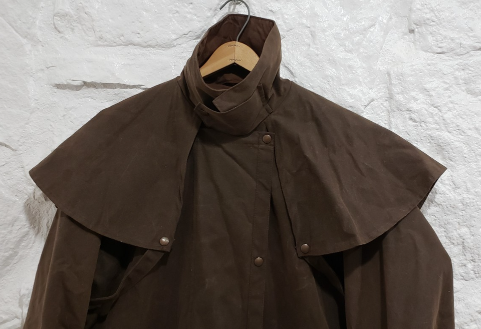 Drover Station No 4 Waxed Cotton Canvas Oilskin Western Duster Coat Men ...