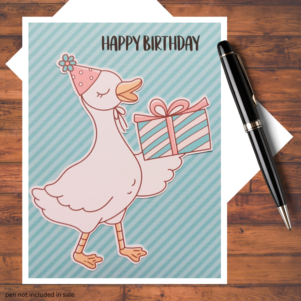 Happy Birthday Party Goose Die Cut Card Kit: DIY Paper Craft A2 Size w ...