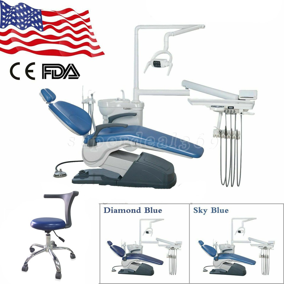 Dental Chair Unit PU Leather Computer Controlled DC Motor Stool Kit ...