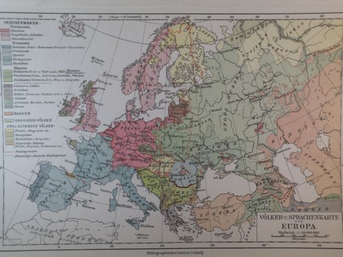 1928 Ethnographic Language Europe Map Vintage ORIGINAL 6.5 x 9" C22 | eBay