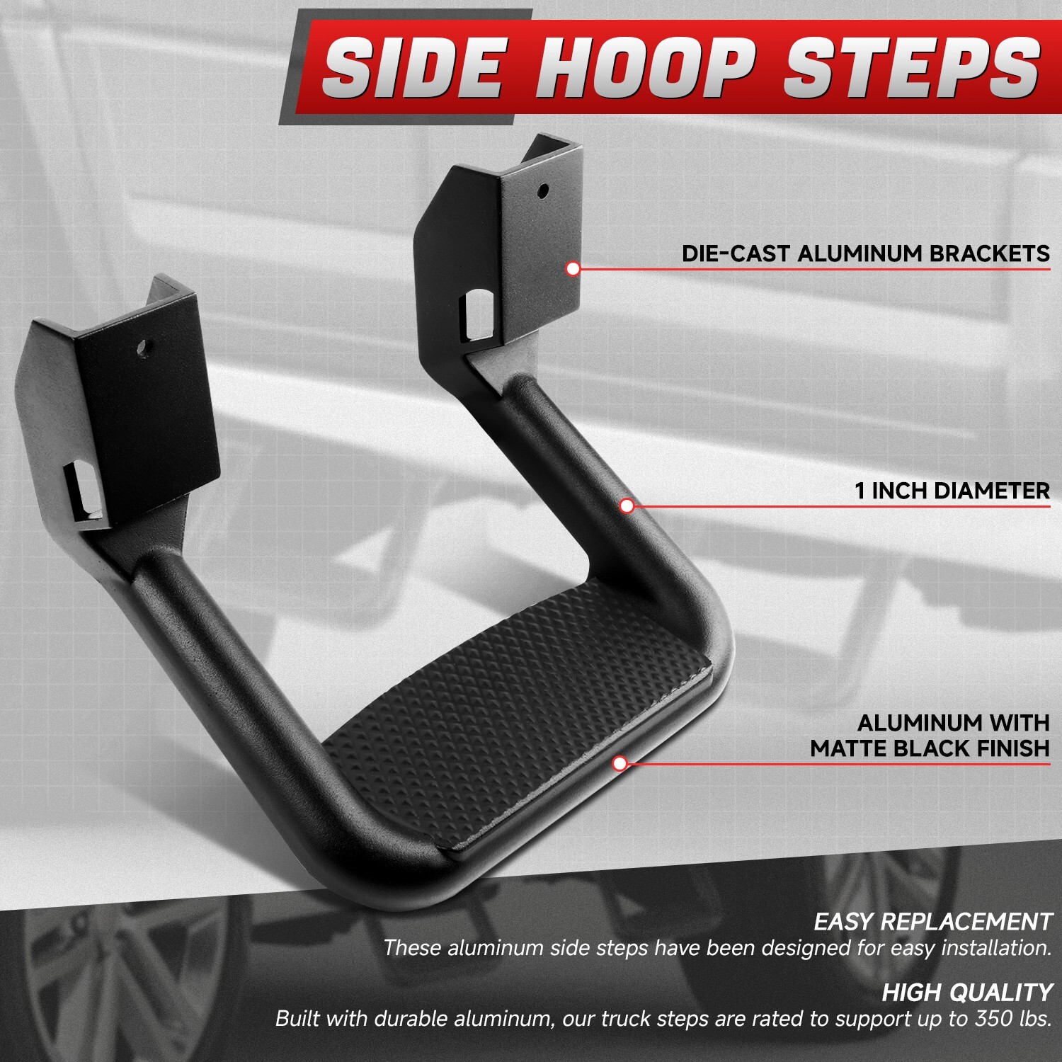 [2Pcs] Aluminum Side Steps for Chevy GMC Dodge Ford Pickup Trucks SUVs ...