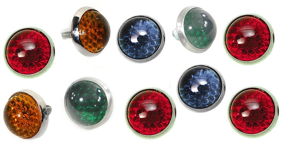 11788-X GLO-BRITE Glass Reflectors for Harley Saddlebags 1930s - 1950s ...