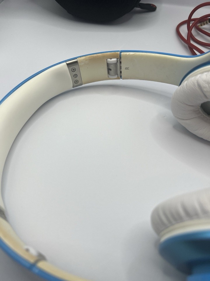 Beats By Dr. Dre Studio Blue White Solo HD Wired Folding Headphones ...