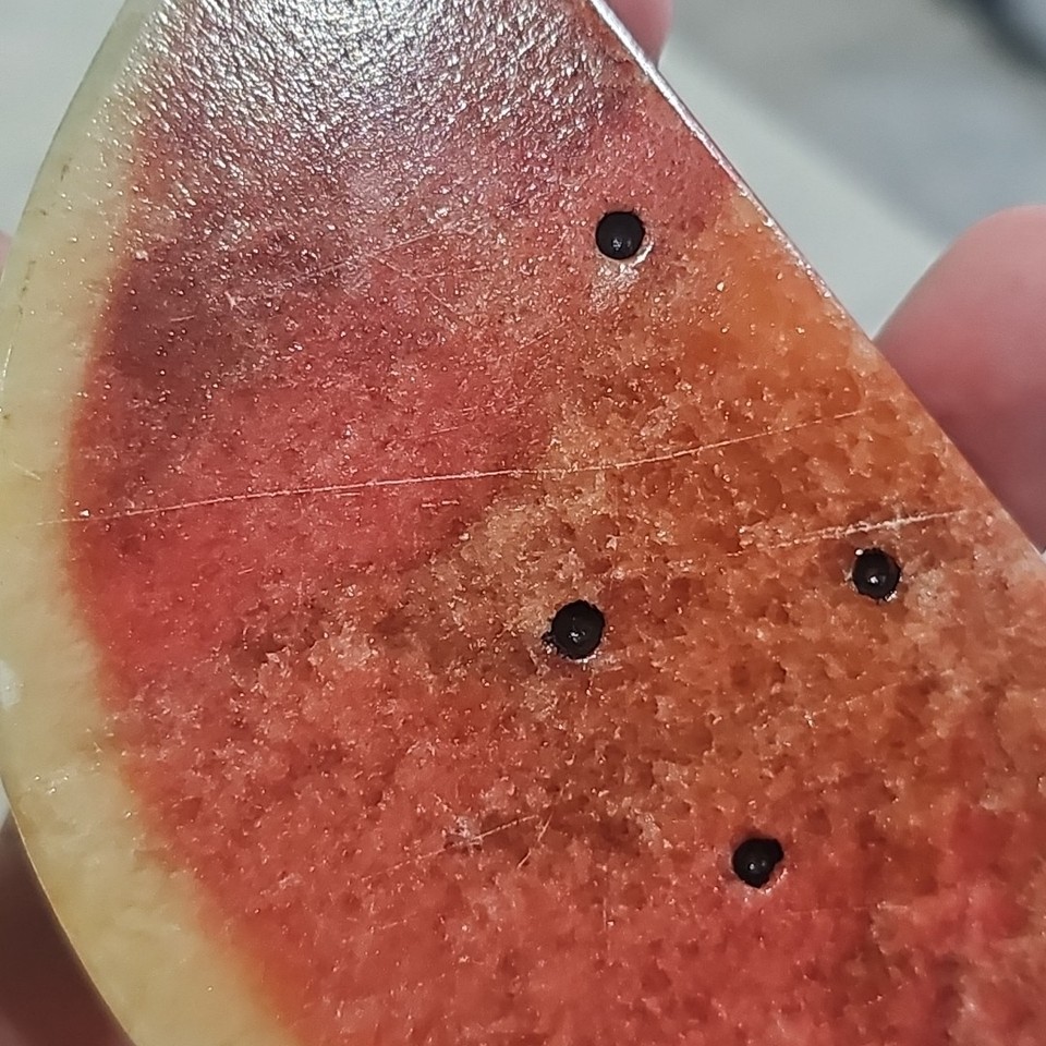 Alabaster Stone Watermelon Slice Fruit Marbled Red,White VTG MCM. | eBay