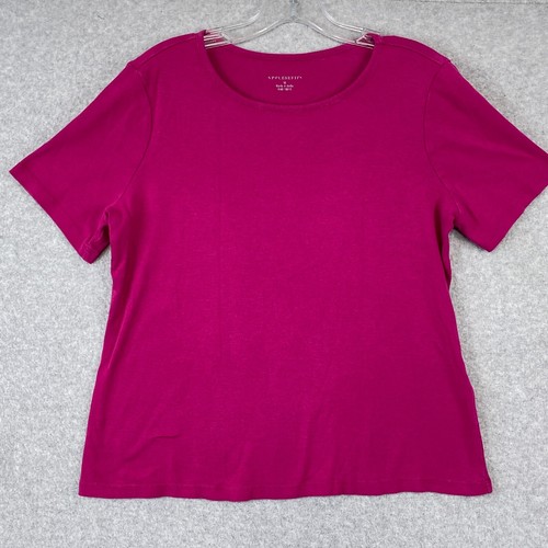 Appleseeds Top Womens Medium Pink Short Sleeve Stretch Knit Tee T-Shirt Cotton | eBay