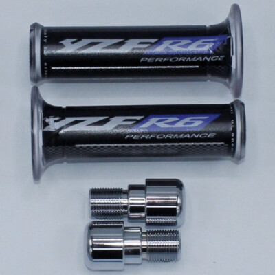 Yamaha YZF R6 99-05 & R6S 06-09 HARRIS LOGO GEL HAND GRIPS & BILLET BAR ...