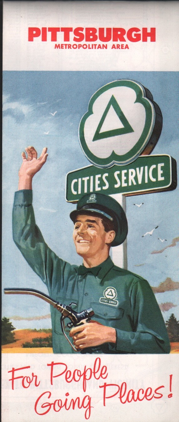 1961 Cities Service Road Map: Pittsburgh NOS | eBay