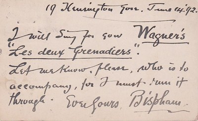 DAVID BISPHAM opera baritone autographed letter re: singing Wagner ...