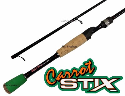 COLLAPSIBLE 2PC Carrot Stix SPINNING 6' 7" MEDIUM Wild Black Fishing ...
