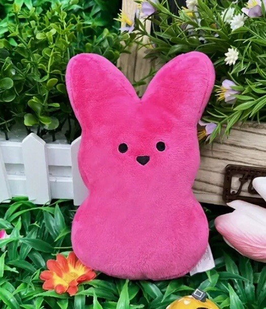 Plush Bunny Peep Stuffie Cute 5” Hot Pink Fun Gift Easter Basket Toy ...