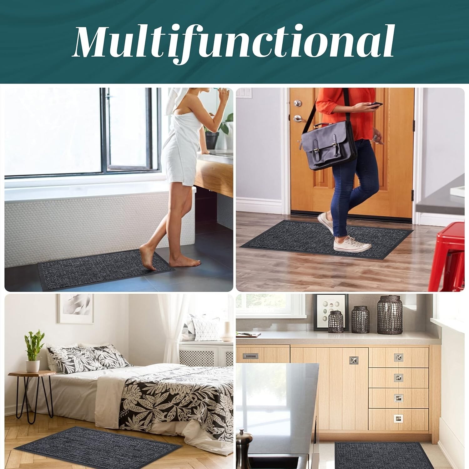 Large Utility Size Doormats Set - Slip-Resistant Mats for Safe Entries ...