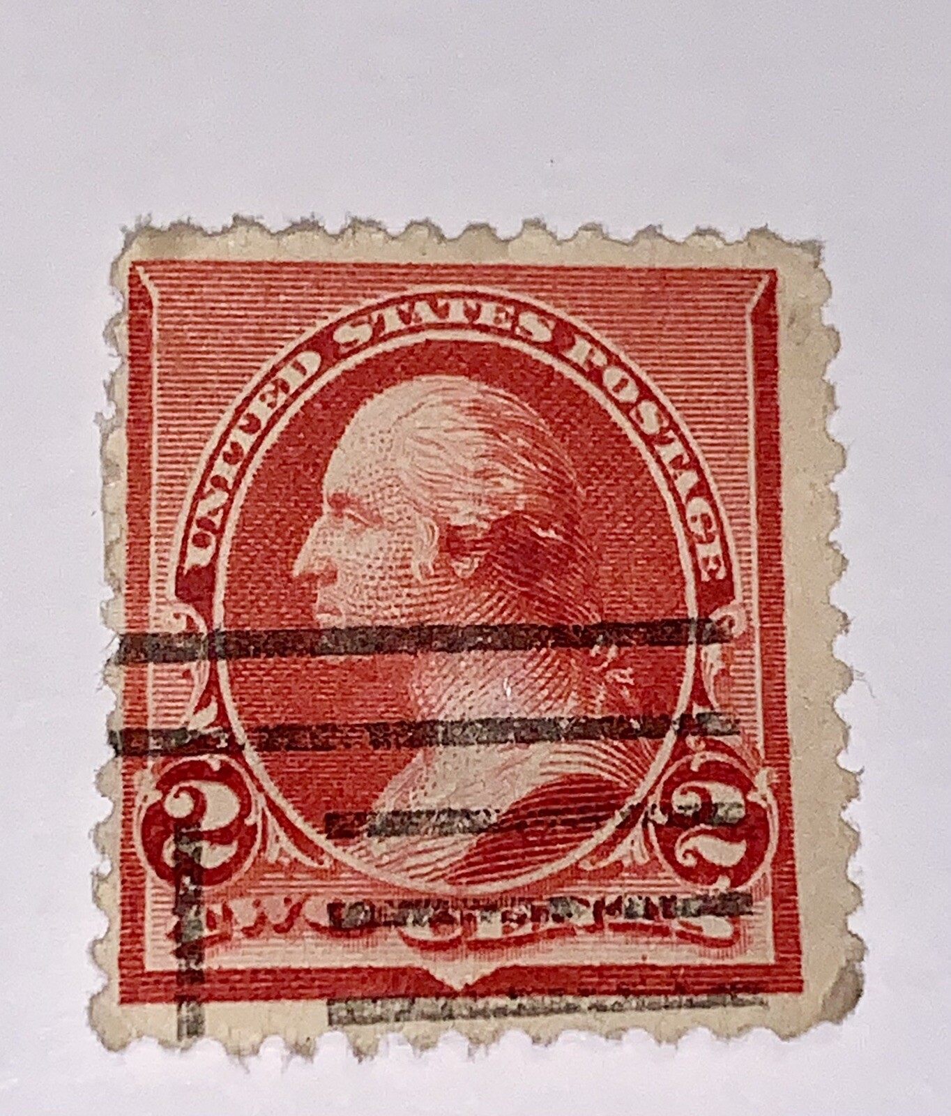 US Postage Stamp George Washington Two Cent 2¢ Red Stamp 1894 Shield ...