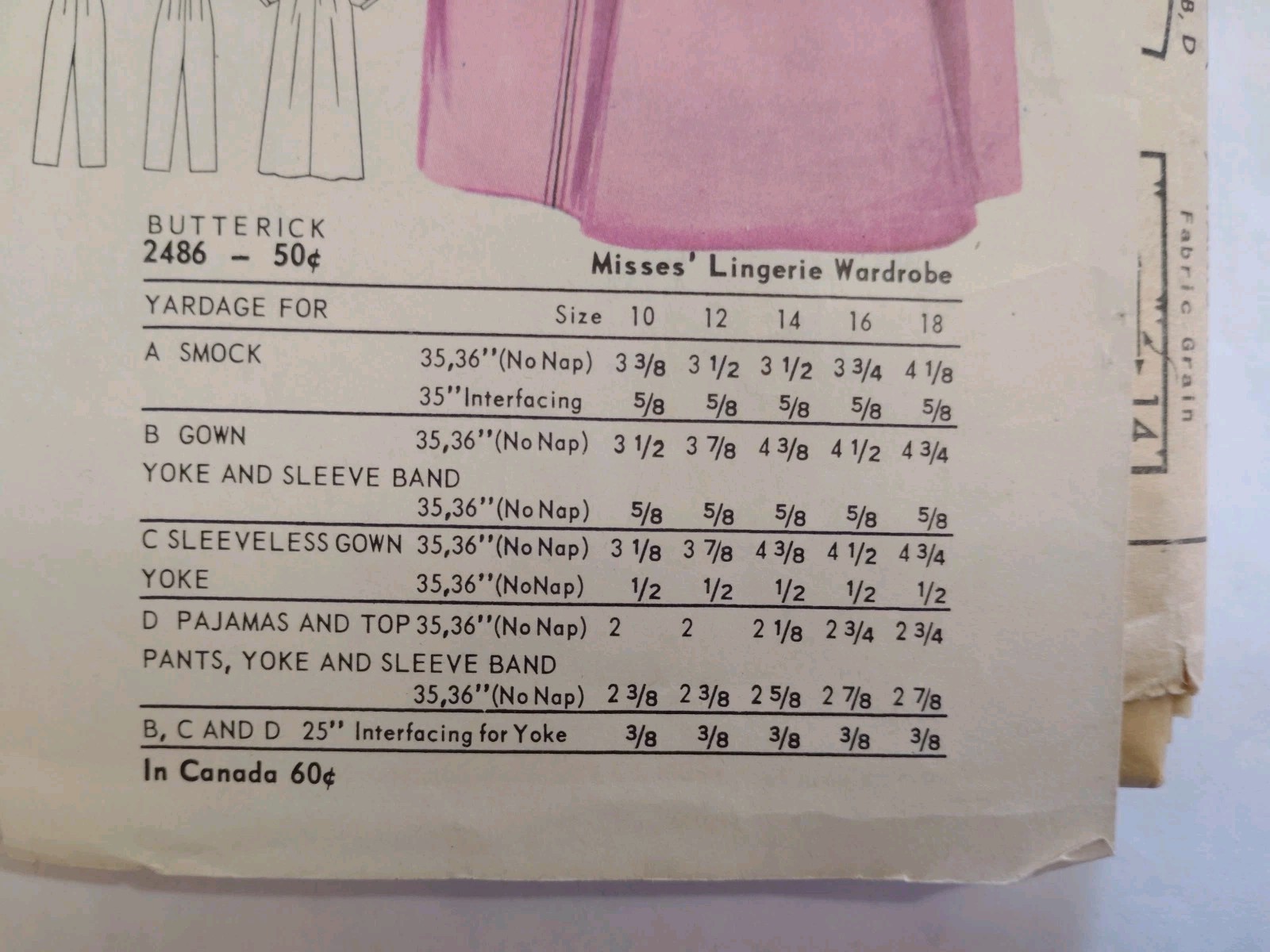Lingerie Smock Dress Pajamas 14 Butterick 2486 Sewing Pattern VTG NO ...