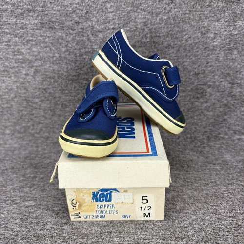 VTG Keds Toddler's Size 5.5M Skipper Navy CKT 2880M Hook & Loop ...