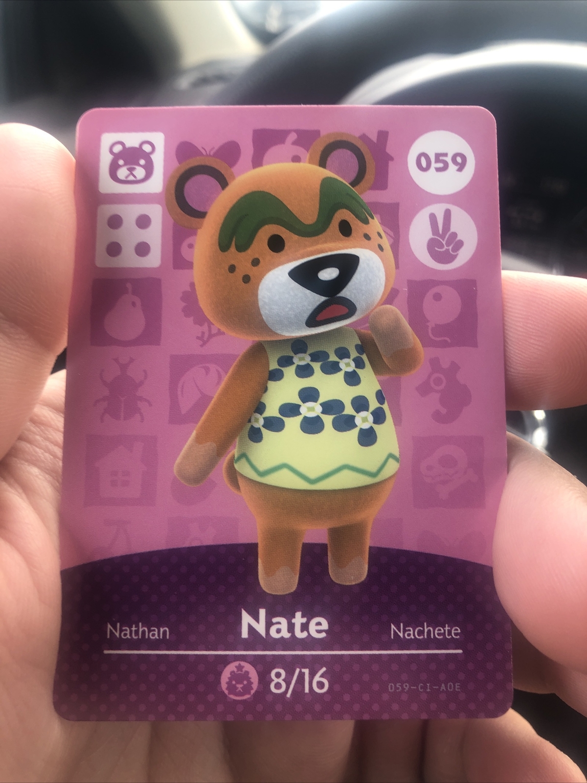 Animal Crossing Amiibo Character Card Series 1- #59 Nate | eBay