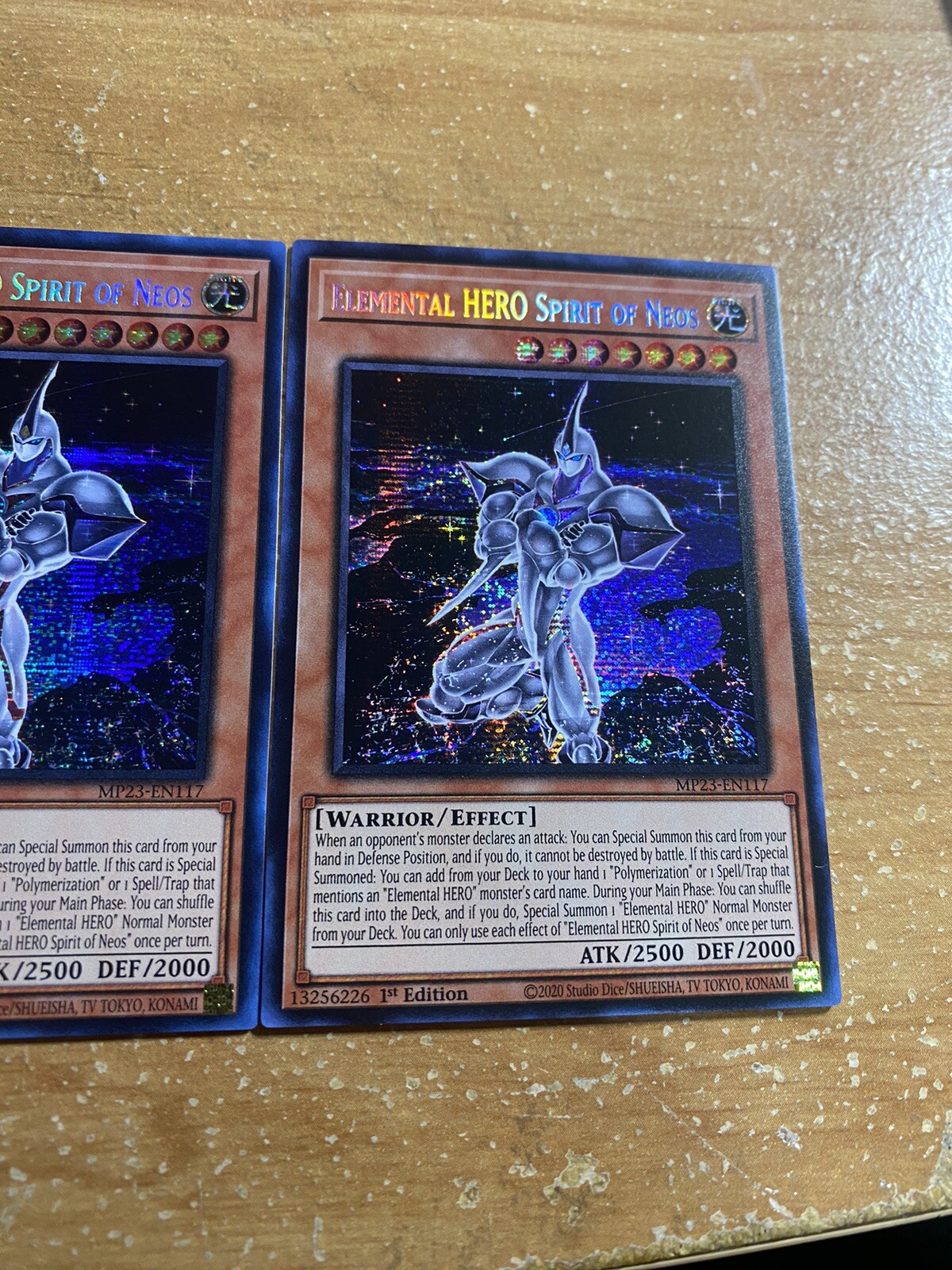 🔥3x Yugioh Elemental HERO Spirit of Neos MP23-EN117 PRISMATIC SECRET NM ...