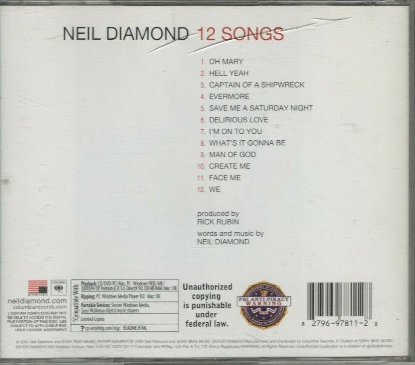 Neil Diamond - 12 Songs (CD 2005) 827969781128 | eBay