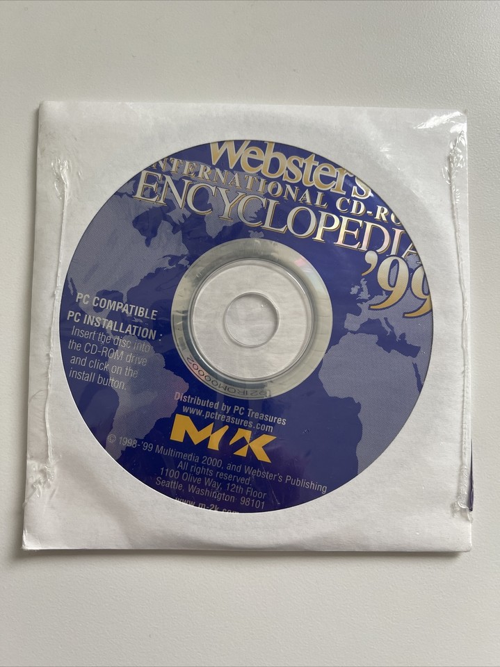 Corel WordPerfect 7 Suite Webster’s Encyclopedia 1999 CD-Rom NEW SHIPS ...