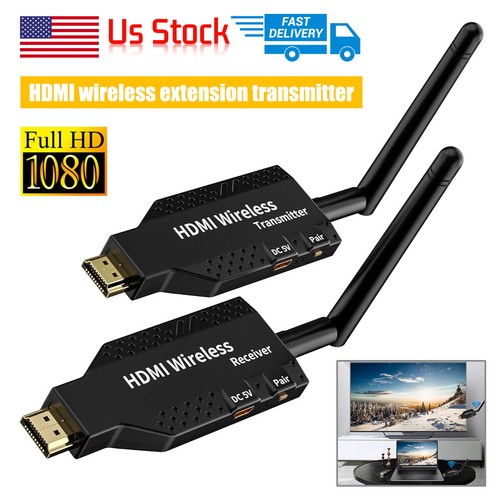 100M Wireless HDMI Video Transmitter &Receiver TV Stick Screen Share ...