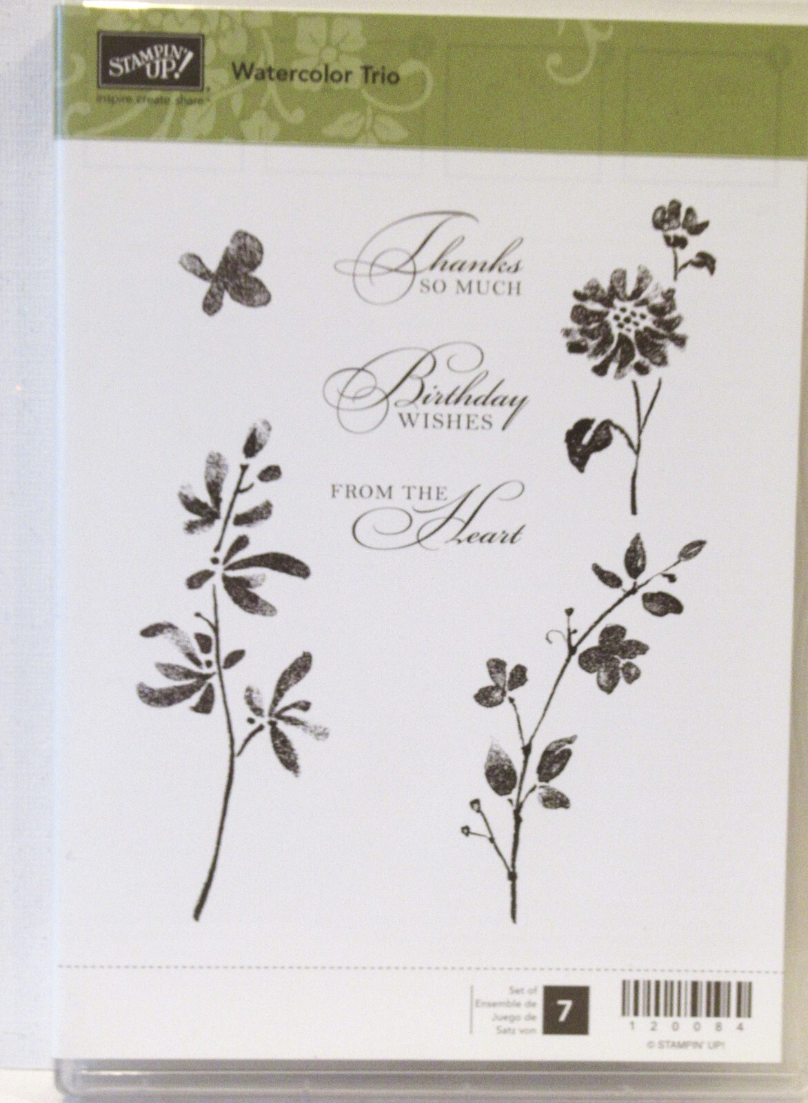 Stampin Up WATERCOLOR TRIO Stamps Floral Silhouette Pressed flowers ...