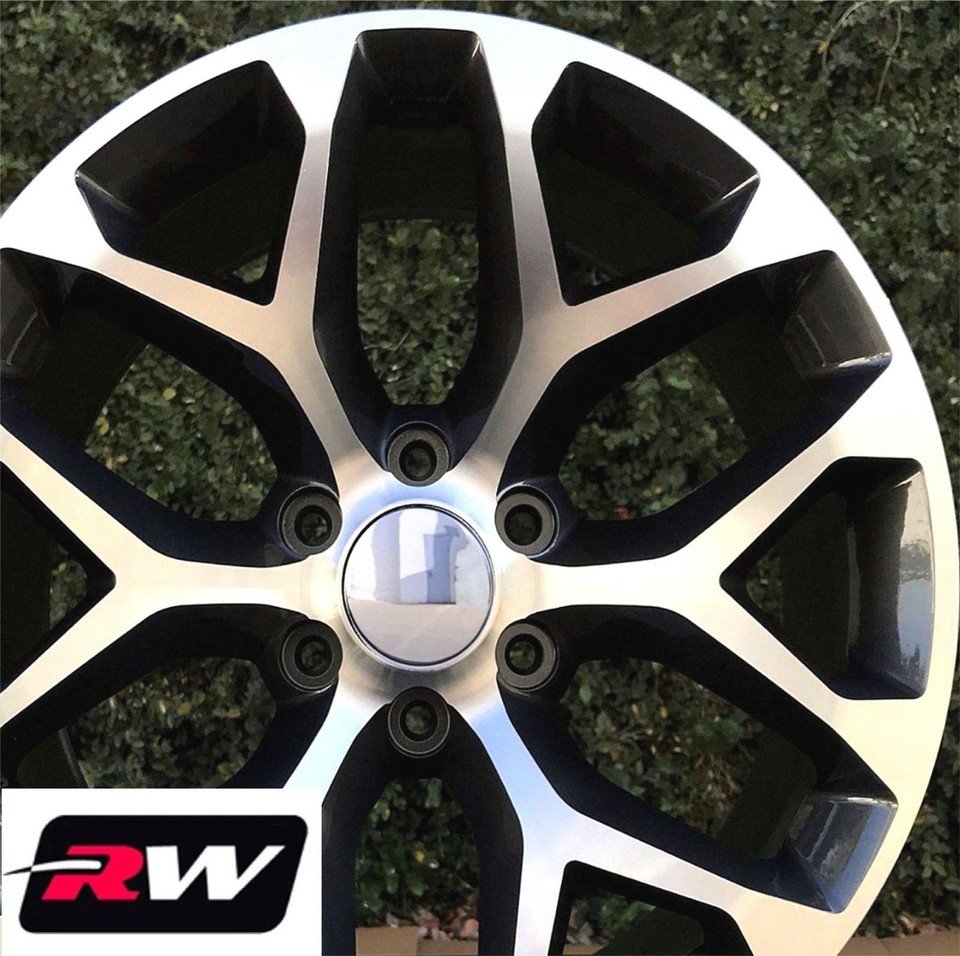 24" inch Chevy Silverado Factory Style Wheels Snowflake Rims Gunmetal ...