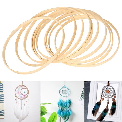 Dream Catcher Ring Bamboo Hoops Dream Wooden Macrame Butterfly Craft ...