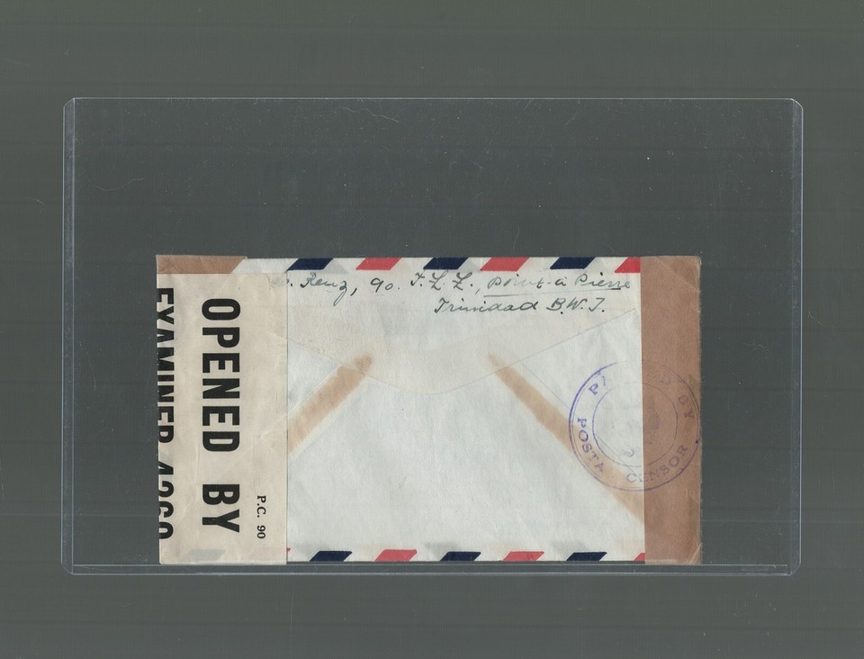 Trinidad and Tobago Airmail Cover Pan Am Pointe Pierre to Biel ...