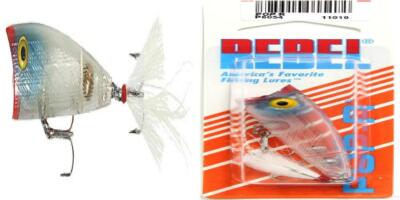 Rebel Pop-R Fishing Lure 2 1/2-Inch, 1/4 ounce, Clear/Red/Blue | eBay