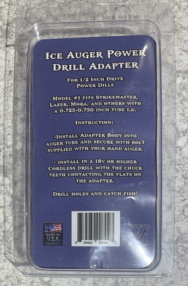 Ice Auger Drill Adapter StrikeMaster Lazer Mora Eskimo Ice Fishing | eBay