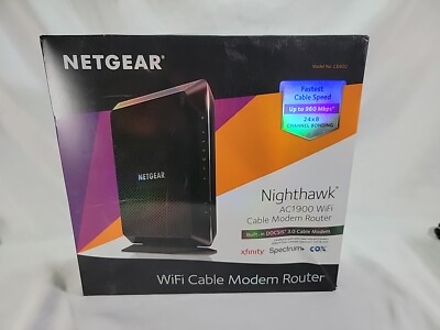 NETGEAR Nighthawk Dual Band AC1900 Cable Modem Router - Black (AC1900 ...