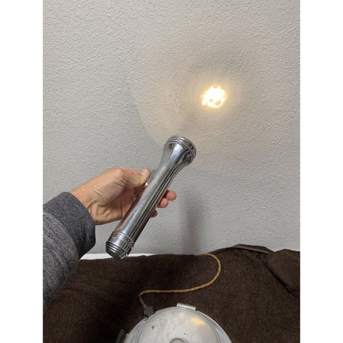 Vintage Fulton Kwik-Lite Chrome Flashlight w/Morse Code Flasher Works ...