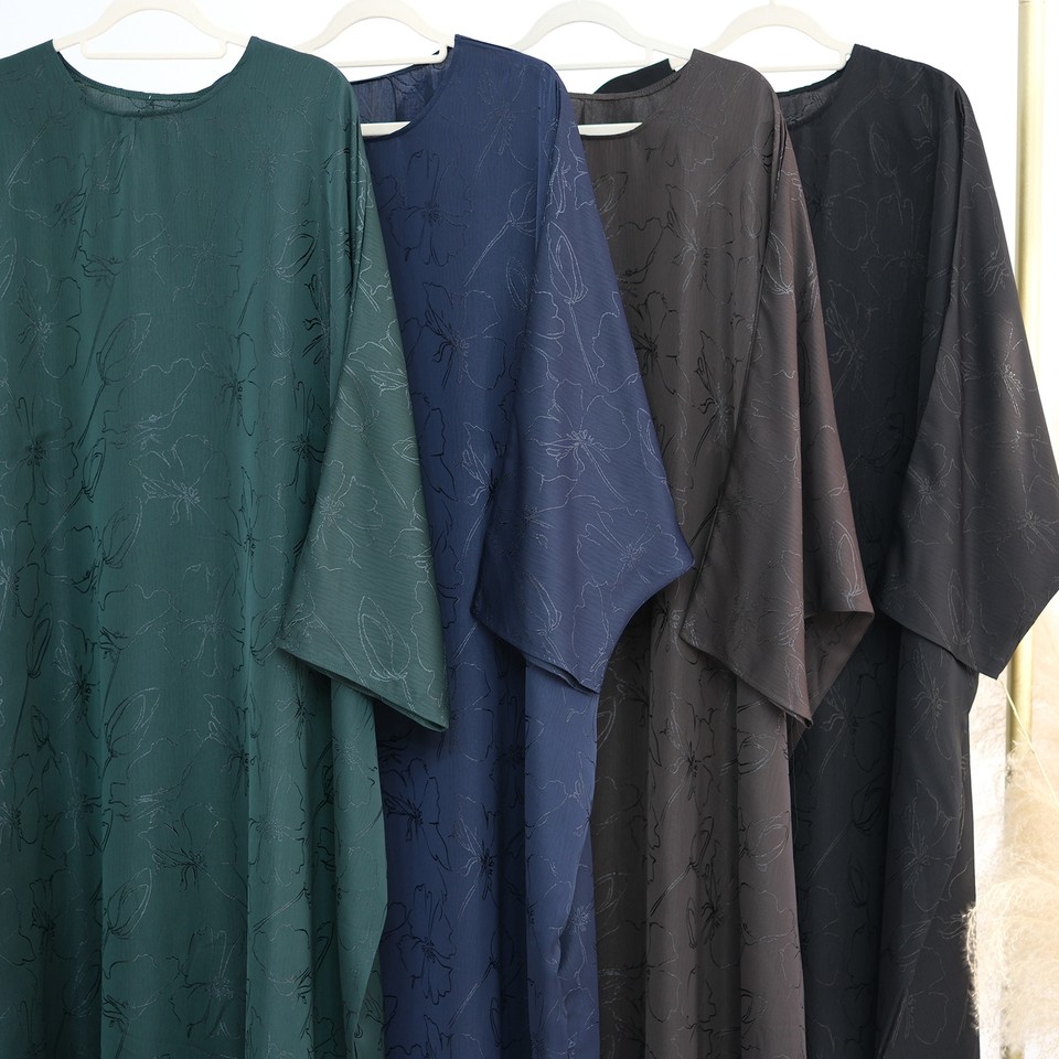 Dubai Women Muslim Long Sleeve Maxi Dress Evening Kaftan Robes Ramadan ...