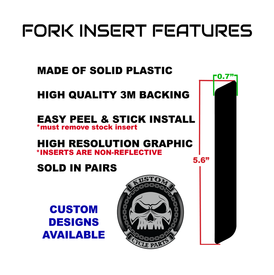 Don't Fuckin Die Fork Reflector Inserts. Fits Harley Davidson. Sold in ...