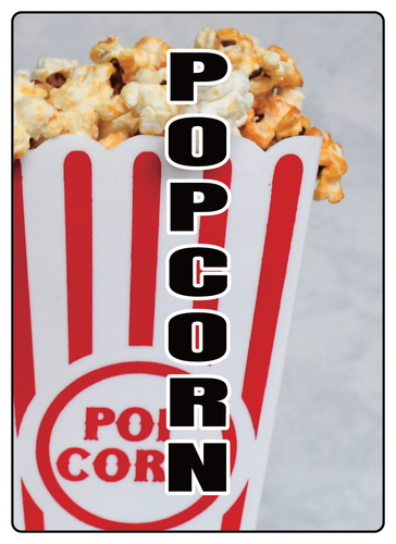 POPCORN - STOREFRoNT WINDOW/DOOR/COUNTER ADVERTISING | Adhesive Vinyl ...
