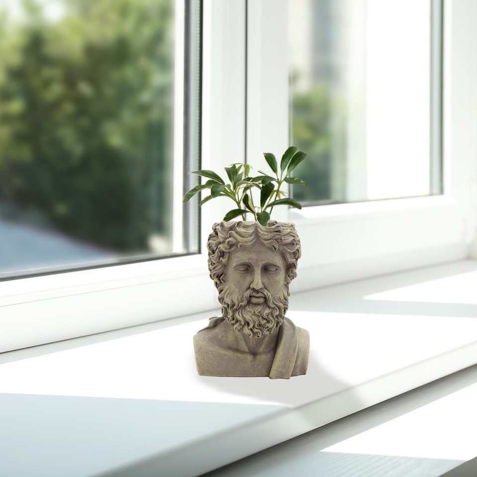 Zeus the Greek God Planter Pot, Garden Decor Statue Head Planter | eBay