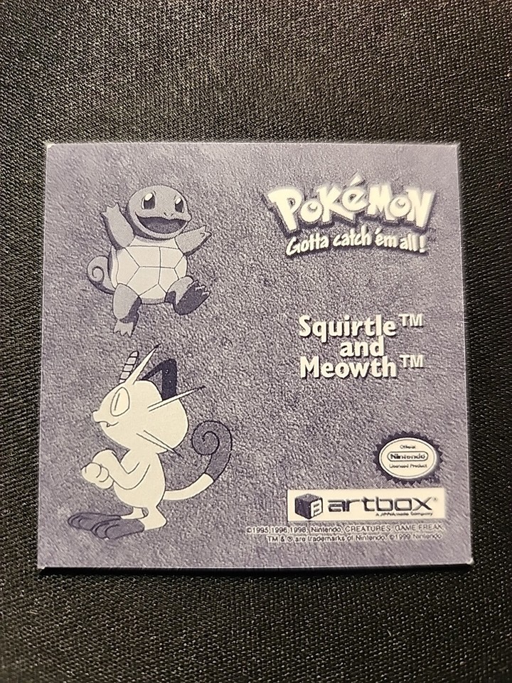 Squirtle & Meowth Pokémon Sticker #PR08 Series 1 Bonus Prism Rare | eBay