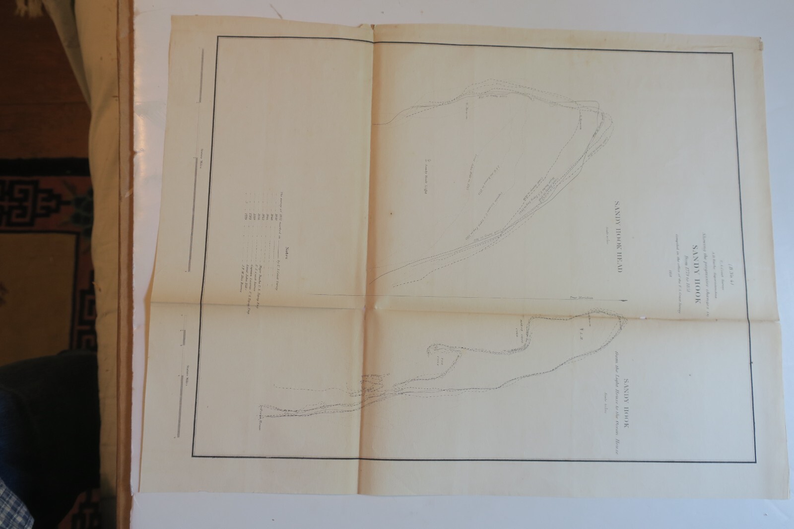 1851 U S Coast Survey Map,Sandy Hook,NJ,1779-1851,Coves,Lighthouse ...