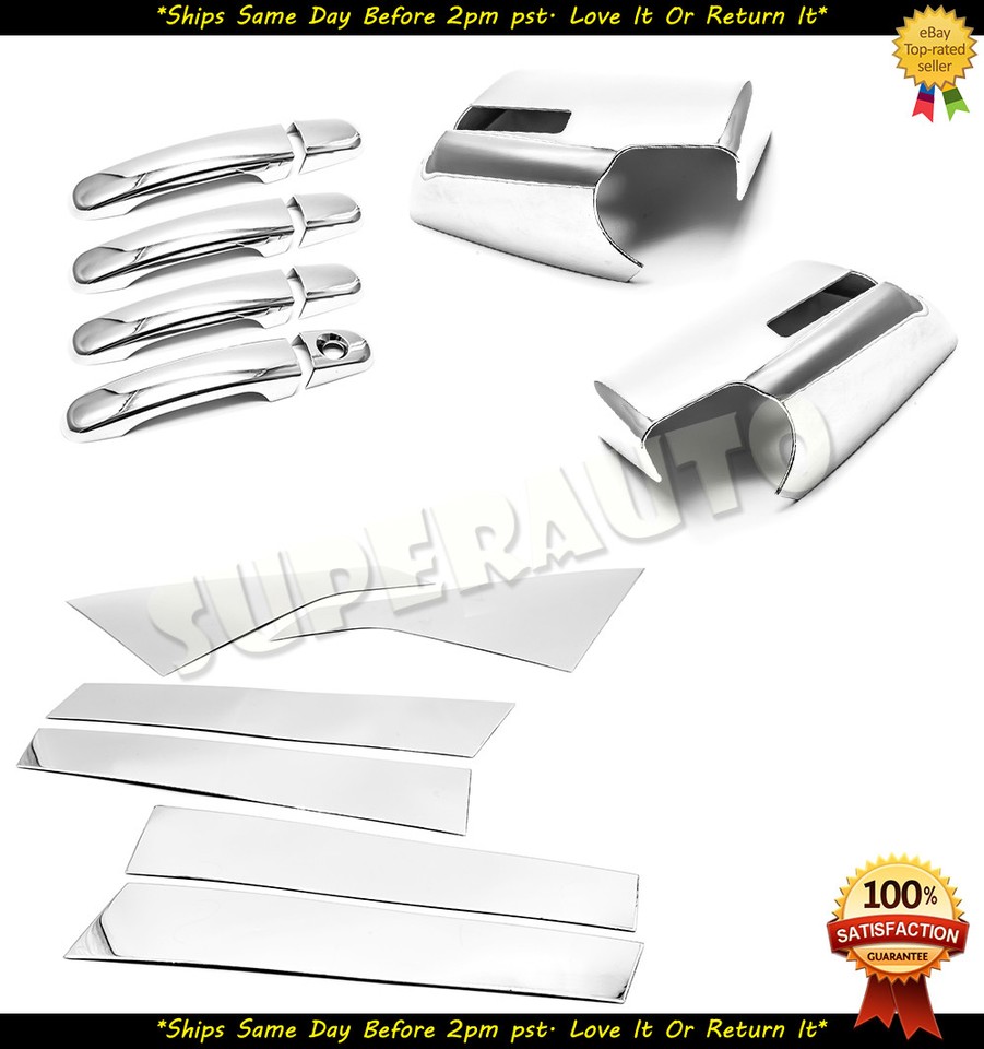 For 2009-2017 Chevrolet Traverse Chrome Bundle Door Pillar+Handle ...