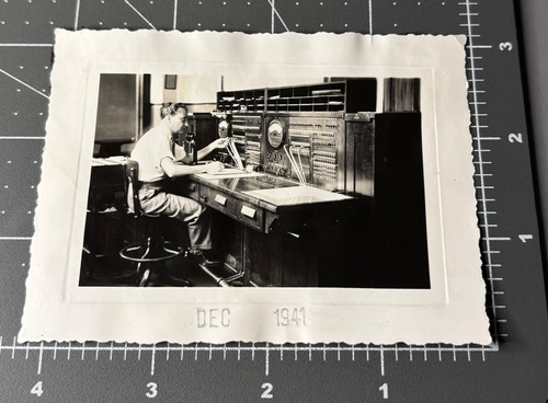 1940s Telephone Operator SWITCHBOARD Man Equipment PHONE Antique ...
