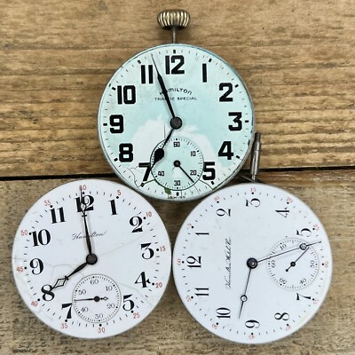 16s Hamilton Pocket Watch Movements - Grade 669, 956, 975 - 17 Jewels ...